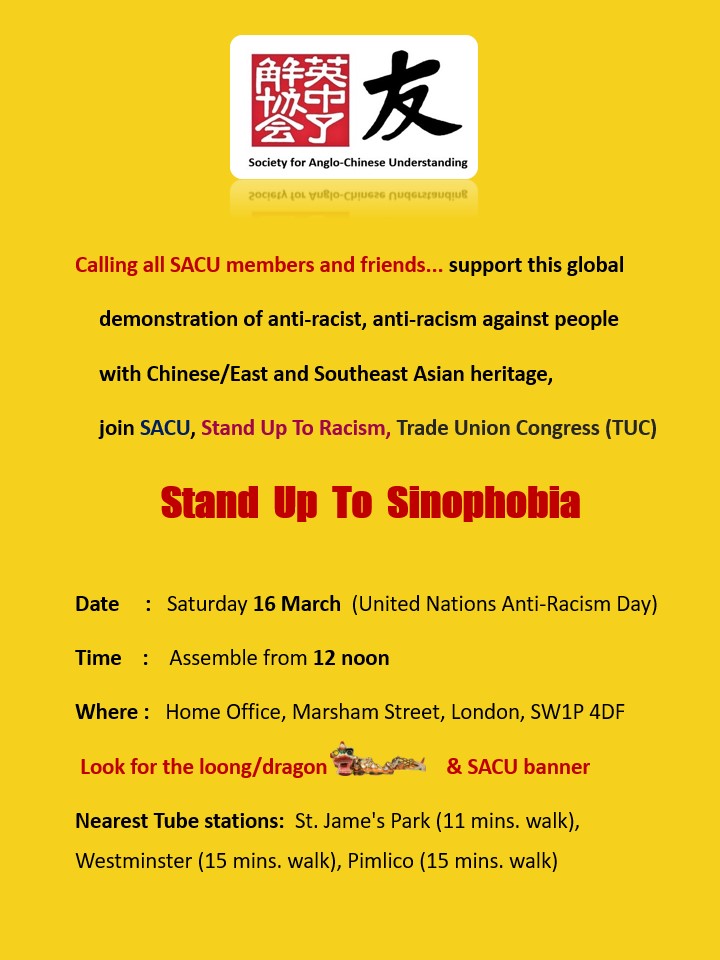 March Against Sinophobia - Saturday 16 March 2024 - Society for Anglo ...